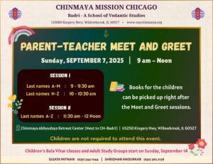 Parent-Teacher Meet and Greet - Chinmaya Mission Chicago - Badri